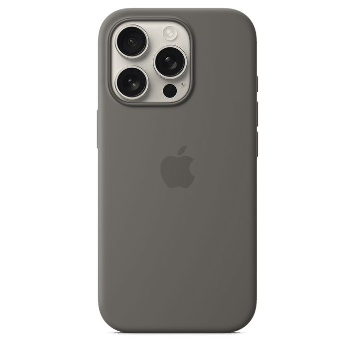 Funda de silicón con MagSafe para el iPhone 16 Pro - Gris piedra | iShop Perú